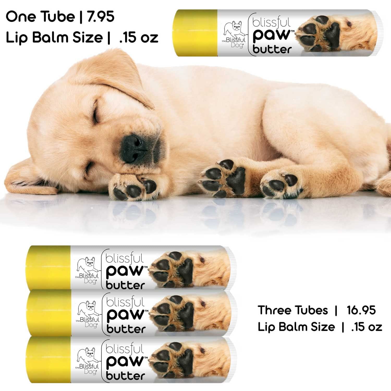The Blissful Dog PAW BUTTER All Natural Good Stuff for Dry Paw Pads