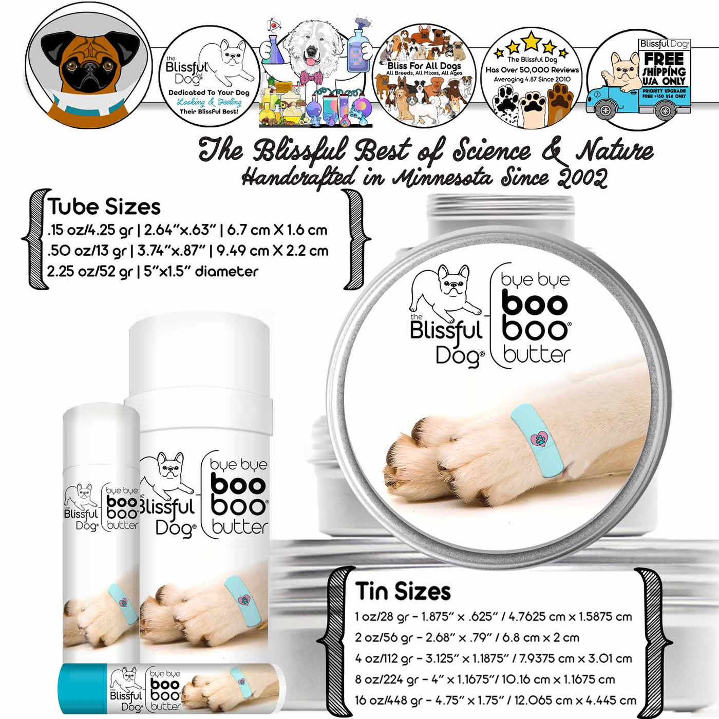Boo Boo Butter Staffordshire Bull Terrier Skin Care balm - The Blissful Dog