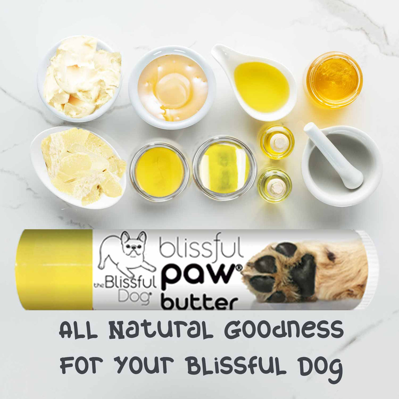The Blissful Dog PAW BUTTER All Natural Good Stuff for Dry Paw Pads