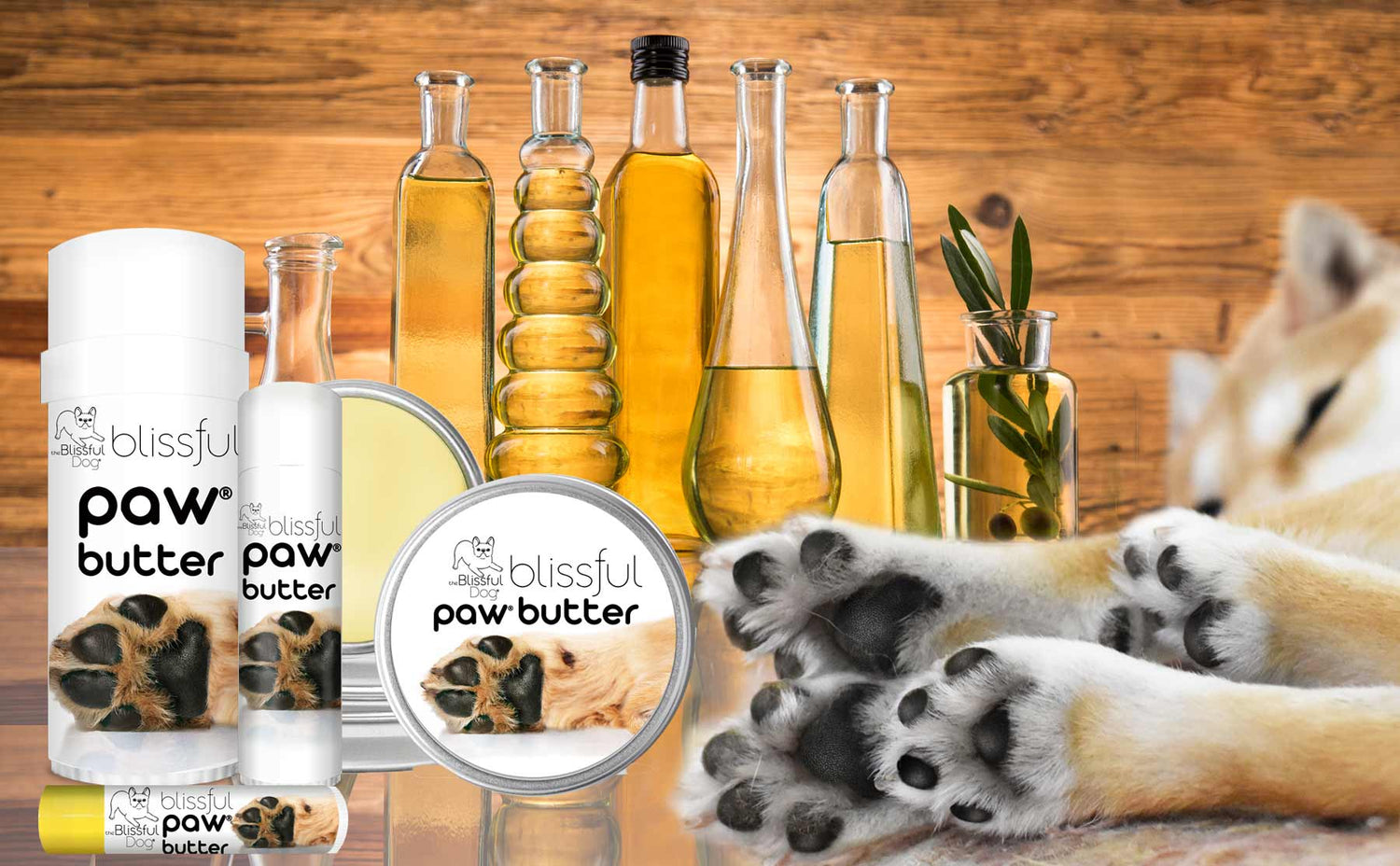 The Blissful Dog PAW BUTTER All Natural Good Stuff for Dry Paw Pads